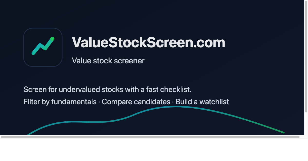 ValueStockScreen.com — Value stock screener
